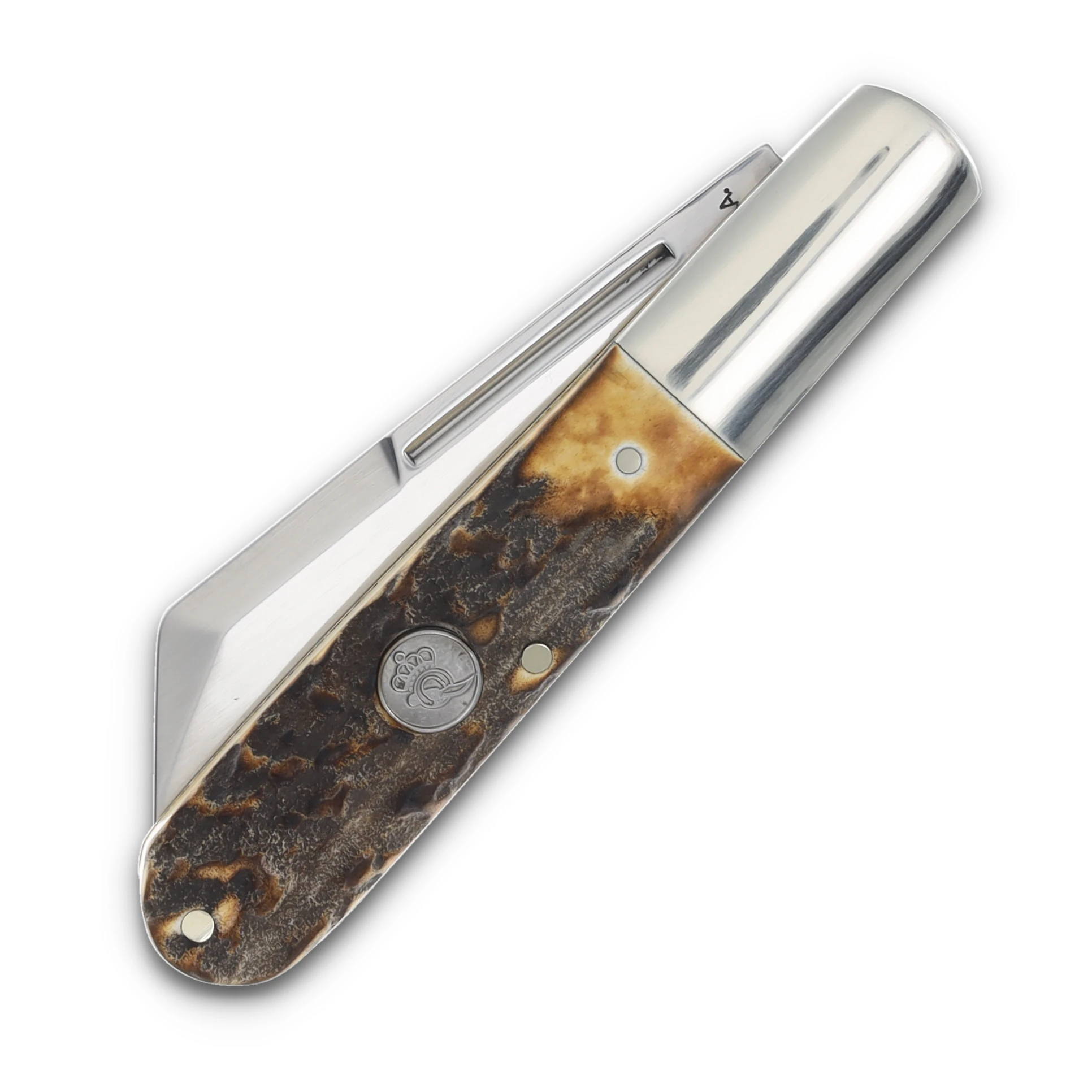 Queen Knives Large Sheepsfoot Barlow Folding Knife Genuine Stag QGSH180 ...