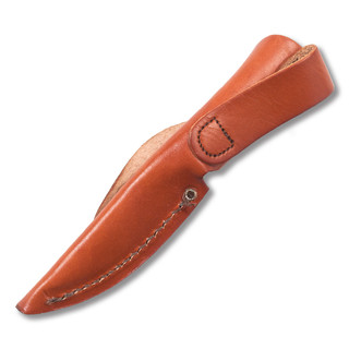 Case Mini FINN Fixed Blade Knife 3.13in Plain Edge Brown Stacked Leather