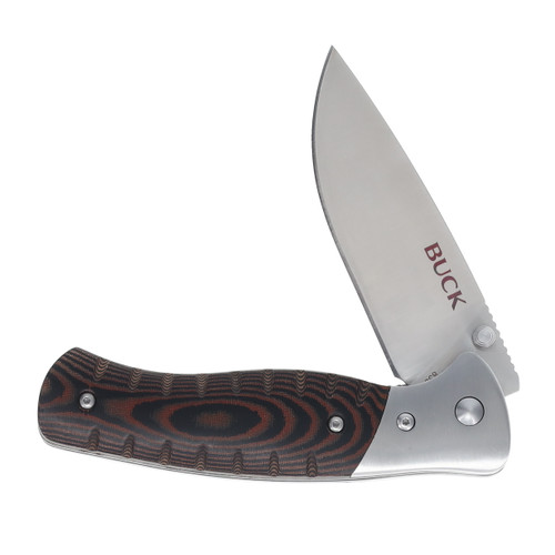 Buck 836 Large Selkirk Folding Knife 4in Satin Plain Drop Point Blade ...