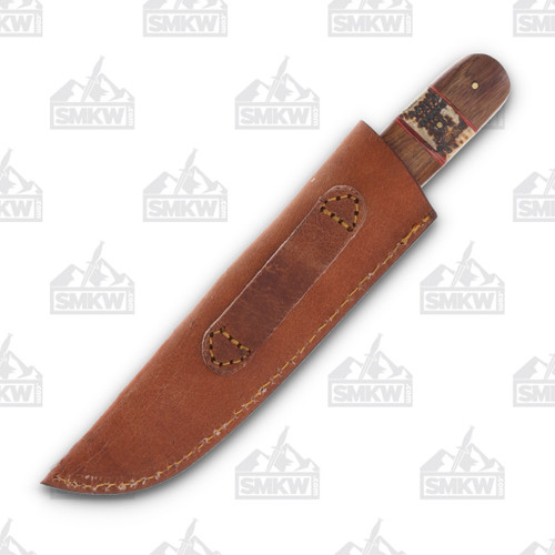 SZCO Supplies Stag Classic Patch Knife Fixed 4.25in Satin Drop Point Blade