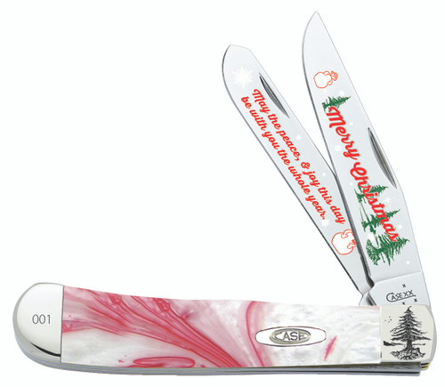 Case XX Merry Christmas Peppermint Corelon Trapper Folding Knife with ...