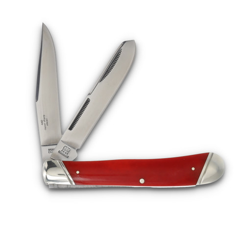 Rough Ryder Long Rifle Trapper Folding Knife Red Smooth Bone RR2616 ...