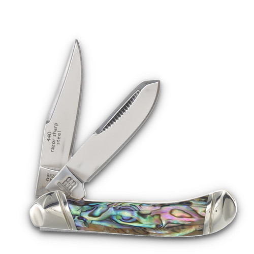 Rough Ryder Abalone Tiny Trapper Folding Knife RR2659 - Smoky Mountain ...