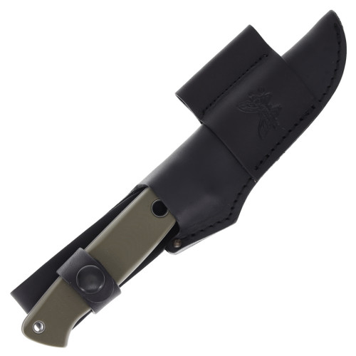 Benchmade 163-1 Bushcrafter Fixed Blade Stonewash S30V Green G-10 ...