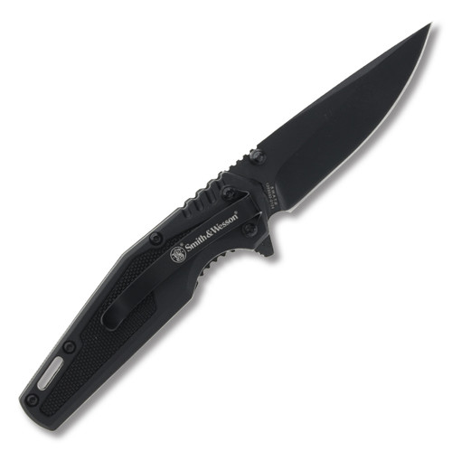 Smith & Wesson SWAT Spring Assisted Knife 3in Plain Black Drop Point