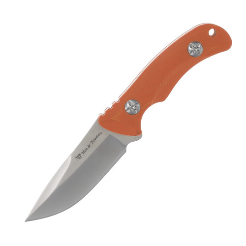 Hen & Rooster Modified Drop Point Orange G-10 Handle Fixed Blade