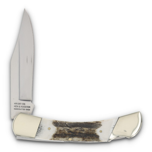 Hen & Rooster Large Lockback Deer Stag - Smoky Mountain Knife Works