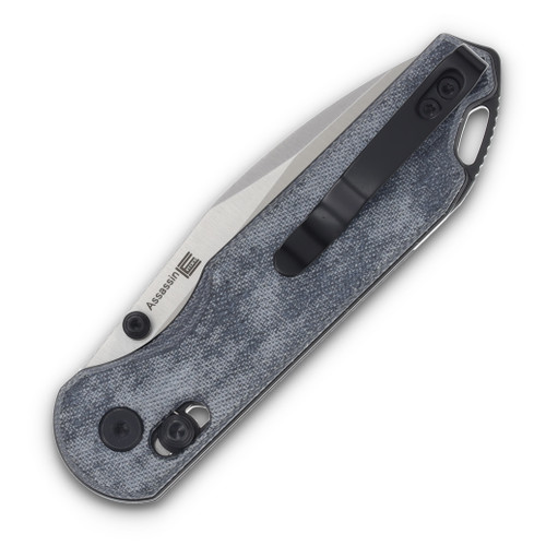 Kizer Assassin Folding Knife Blue Denim 3.1in Plain Satin Drop Point