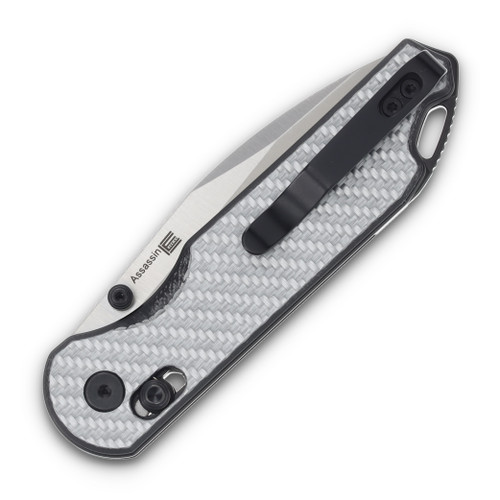 Kizer Assassin Folding Knife Silver 3.1 Inch Plain Satin Drop Point ...