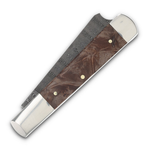 Case XX Ladder Damascus Burl Maple 05 Razor Pattern Folding Knife ...