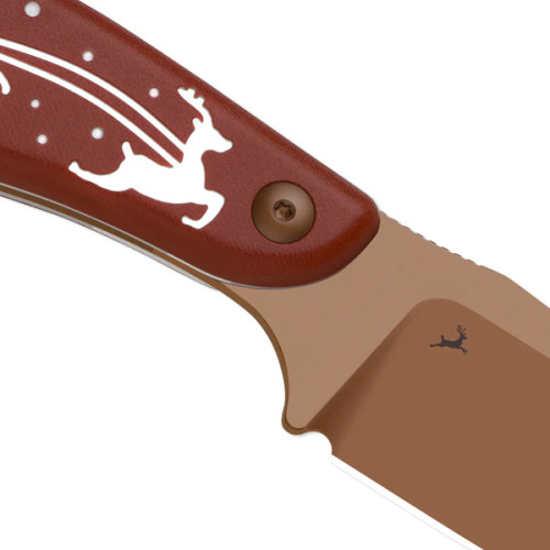Kizer Hare Fixed Knife Red Micarta & G-10 Handle Sunset Metal PVD D2 ...