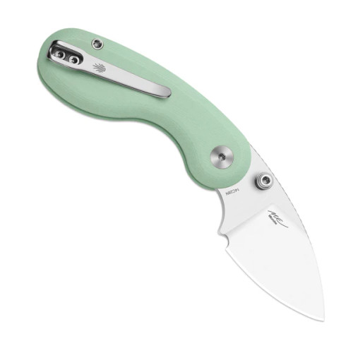 Kizer Microbe Folding Knife Green G-10 Handle Satin 14C28N Blade ...