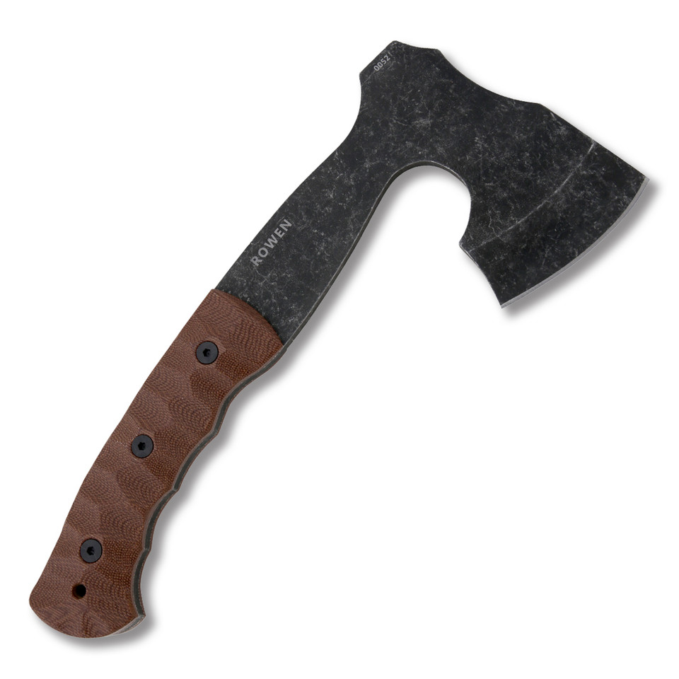 ESEE Gibson Axe 4.5in Plain Edge Brown Micarta Handle Stonewashed