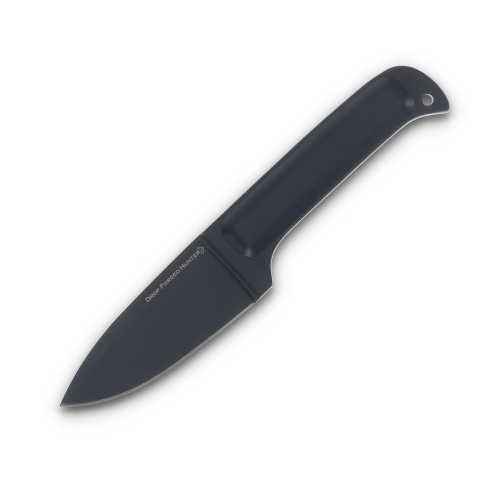 Cold Steel Drop Forged Hunter Fixed Knife 4in Plain Black Drop Point ...
