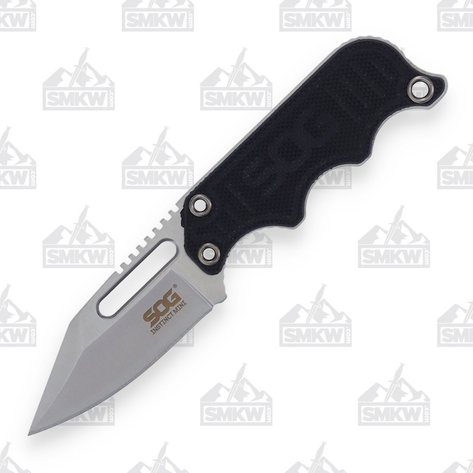 SOG Instinct Mini Fixed Blade Knife 1.9 Inch Plain Satin Clip Point