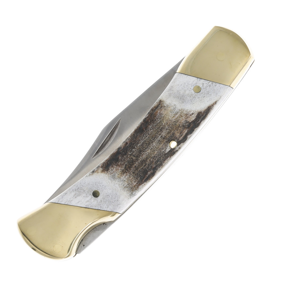 Schrade Stag Lockback Clip Point Folding Knife SCH6 - Smoky Mountain ...