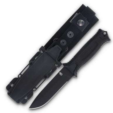 Gerber StrongArm Fixed Blade Knife - 4.8in Black Drop Point Blade