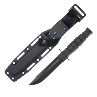 KA-BAR Short Fighting Knife 5.25in Clip Point Serrated Fixed Blade ...
