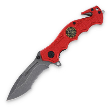 Rough Ryder Firefighter's Tactical Folding Rescue Knife RR2514 - Smoky ...