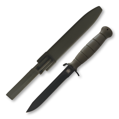 Bundeswehr German Military-Style Fixed Blade OD Green 6.4in Clip Point ...
