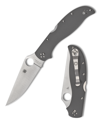 Spyderco Stretch 2 XL Folding Knife Gray 3.99in Satin Plain Blade ...