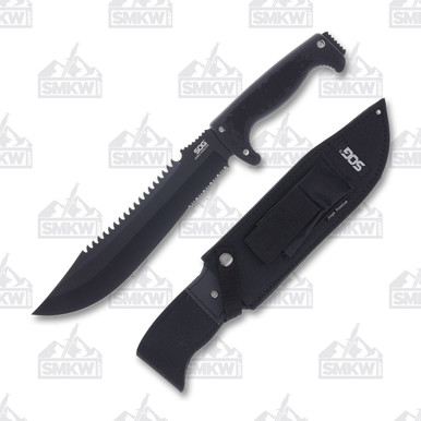 SOG Jungle Primitive Machete Knife 9.5in Clip Point Fixed Blade SOGF03T ...