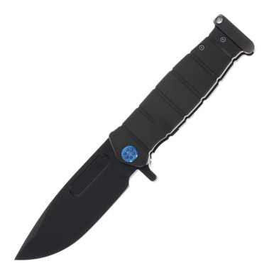 Medford USMC Fighter Folding Knife PVD Drop Point/PVD Handles with Blue ...