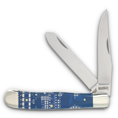 Marble's Geek Trapper Blue Computer Circuit Board Resin Folding Knife ...