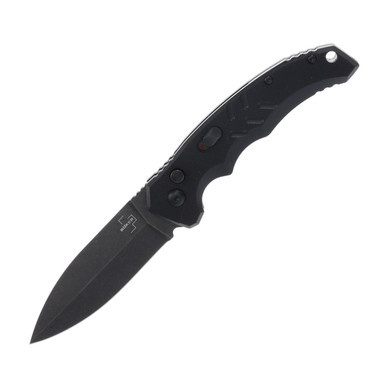 Boker Plus Intention II OTS Automatic Black - 3.35in Dagger Stonewashed ...