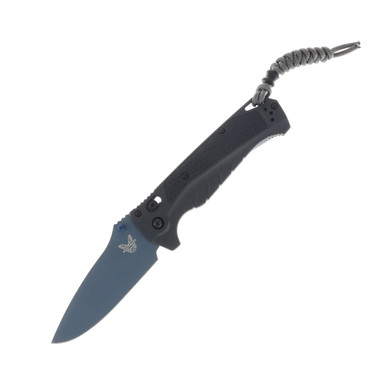 Benchmade Adria Tempest Gray 3.88 Inch Plain Blue Drop Point
