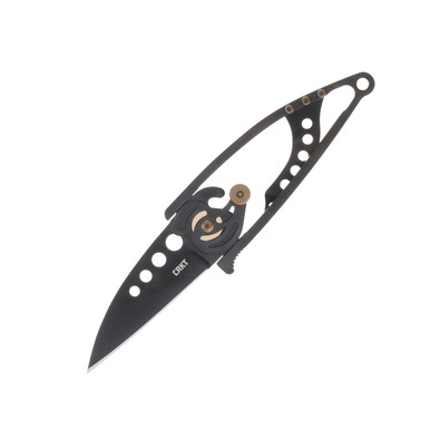 CRKT Snap Lock Black Stainless Steel Folding Knife 2.55in Black Plain ...