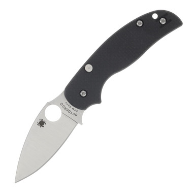 Spyderco Sage 6 Button Release Compression Lock 3in Plain Satin Leaf