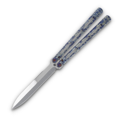 Medford Viceroy Brush Sponge Titanium Butterfly Knife 4.85in Tumbled ...