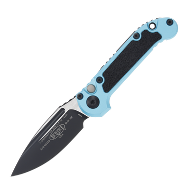 Microtech LUDT Gen III OTS Auto Turquoise Aluminum 3.45” Black Drop Pt