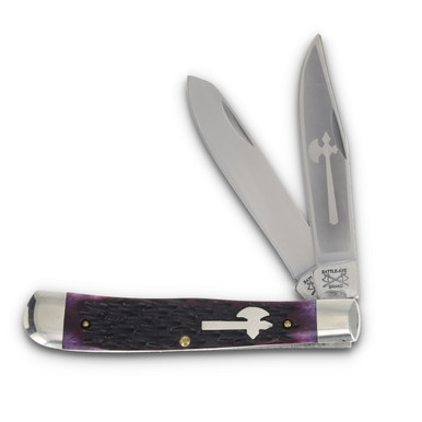 Cooper Cutlery Battle Axe Brand Purple Jigged Bone Trapper 1-of-50 ...