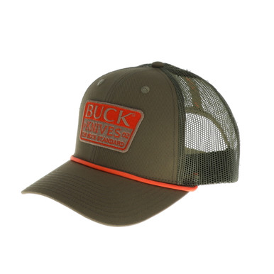 Buck Embroidered Patch Mesh Snapback O.D. Green Hat BU89189 - Smoky ...