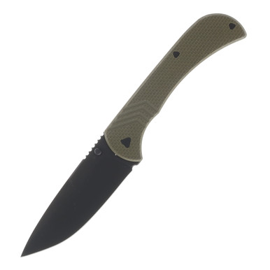 Half Face Blades Cav Folder - OD Green G10, Armor Black Cerakote Blade ...