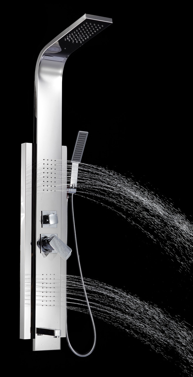 Rio 4-Way All-In-One Shower Panel - Chrome Stainless Steel