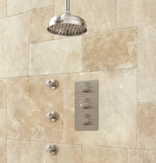 Signature Hardware Isola Thermostatic Shower System, 10" Rainfall
