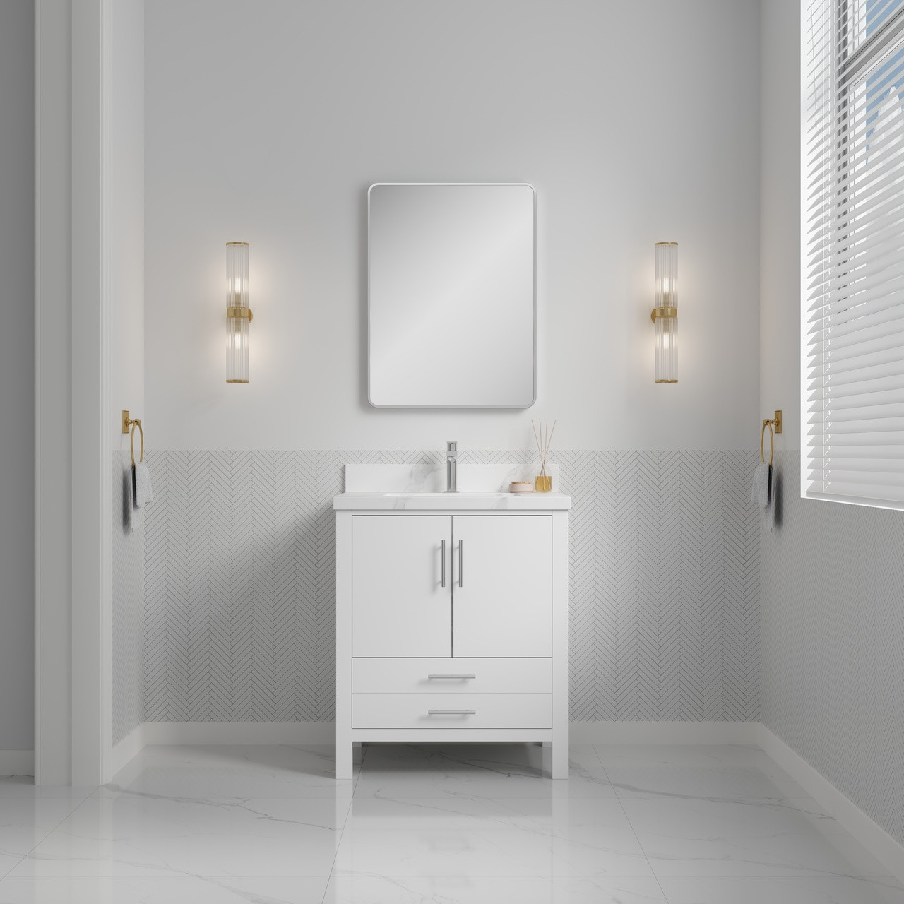 Royal Ultra 30 inch White Bathroom Vanity- In Stock