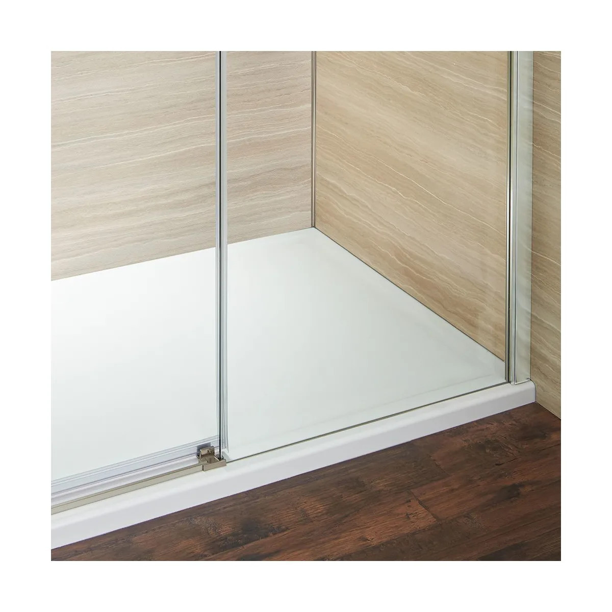 Jacuzzi 76" High x 60" Wide Sliding Semi-Frameless Shower Door with ...