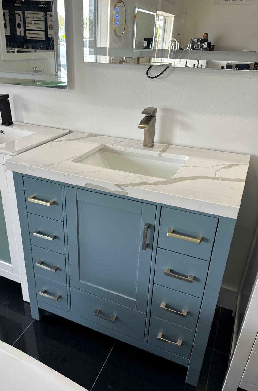 New Royal Breeze Collection 42 inch Polar Blue Bathroom Vanity
