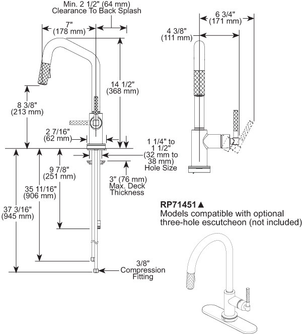 Brizo Invari Floor Mounted Tub Filler with Diverter