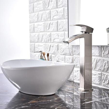 Royal Fall Tall Single Handle Faucet - Brushed Nickel