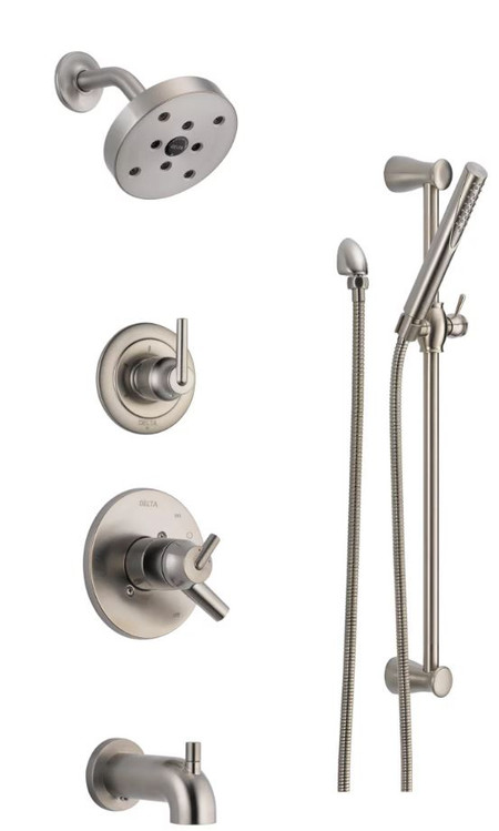 Delta Monitor 17 Series Pressure Balanced Tub and Shower System with ...