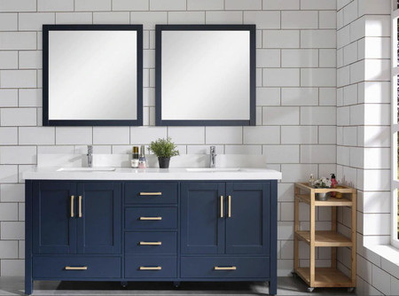 Royal Hollywood 72" Navy Blue Double Sink Bathroom Vanity