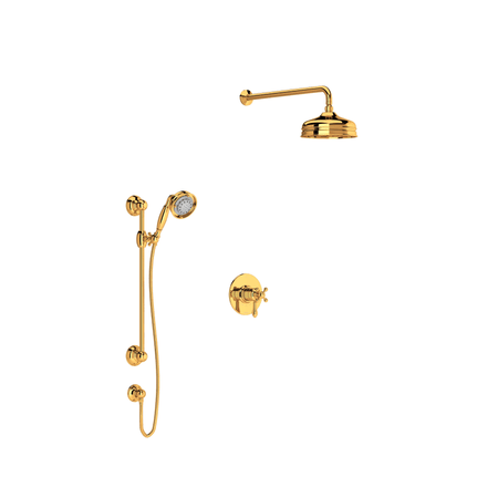 Rohl Arcana Thermostatic Shower System in Italian Brass