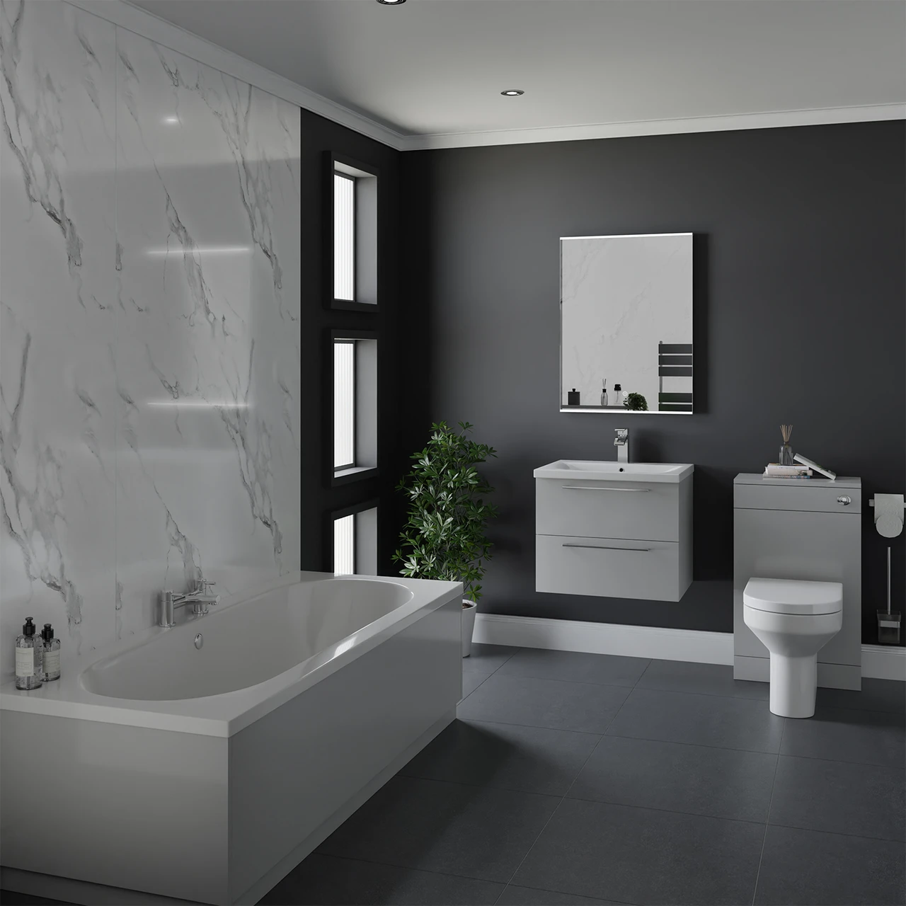 Harrison 1800mm Straight Double Ended Bathroom Suite including Deep ...