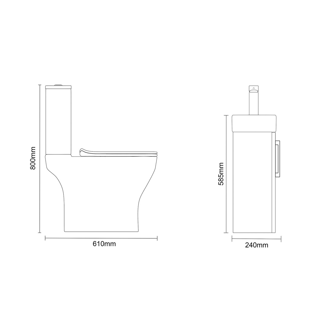 Napoli Compact Deep Blue 400mm Cloakroom Vanity Unit and Toilet Suite ...