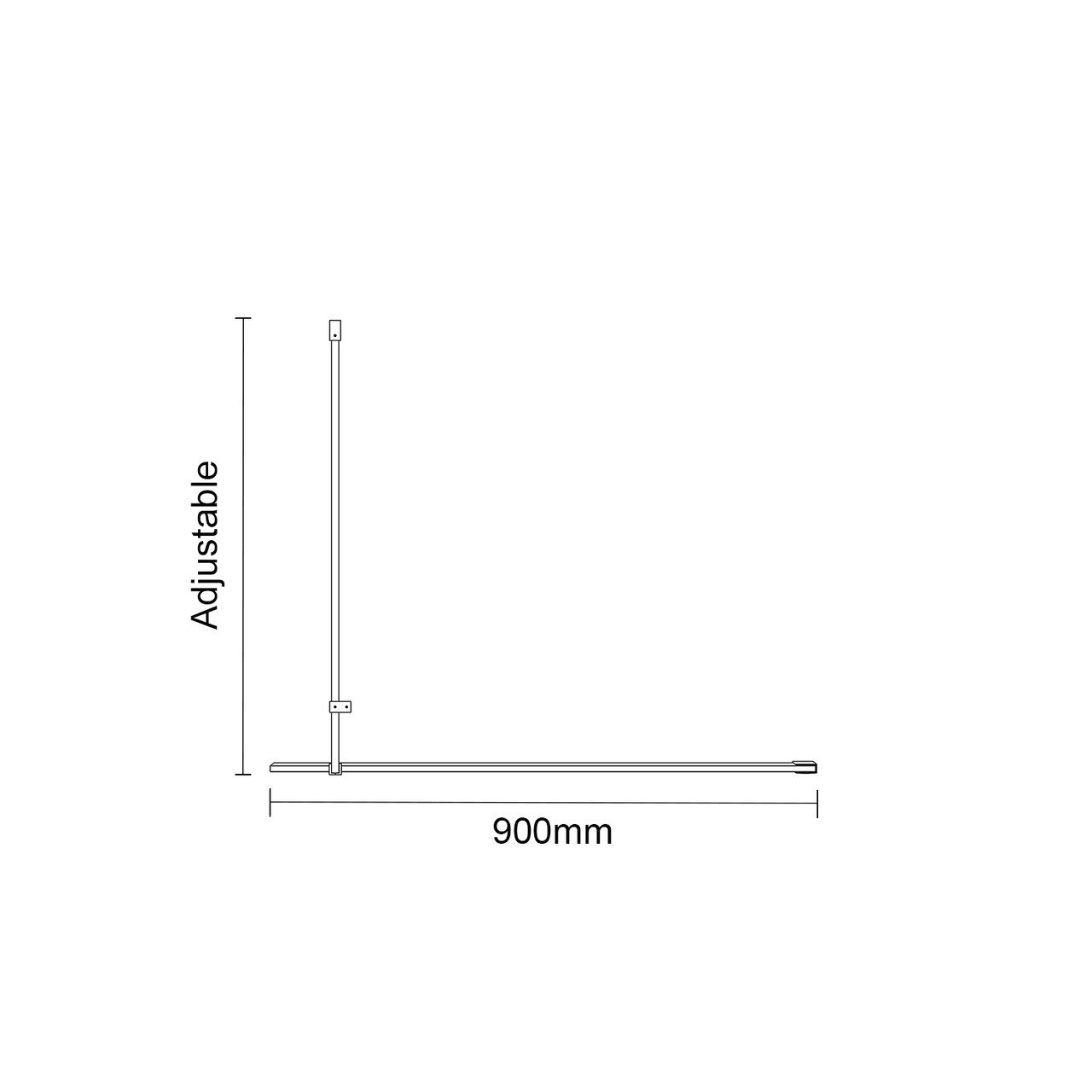 Colore 10mm Clear Glass Matt Black 2000mm x 900mm Walk In Shower Screen ...